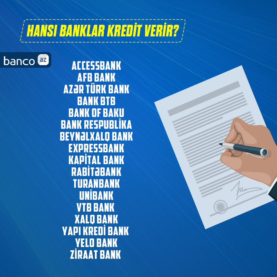 Hansı banklar kredit verir? - SİYAHI | Banco.az